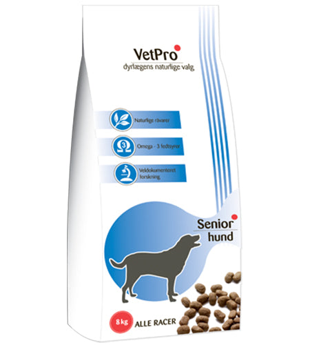 VetPro Senior hundefoder, 8 kg │Til ældre hunde